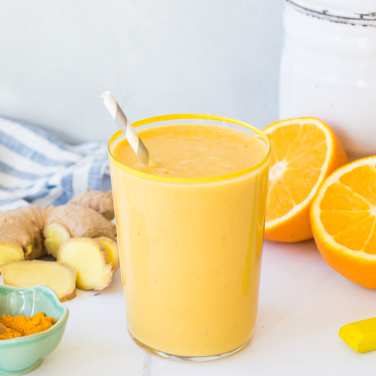 Orange Turmeric Ginger Smoothie Recipe w/ Cashew Milk | Elmhurst 1925